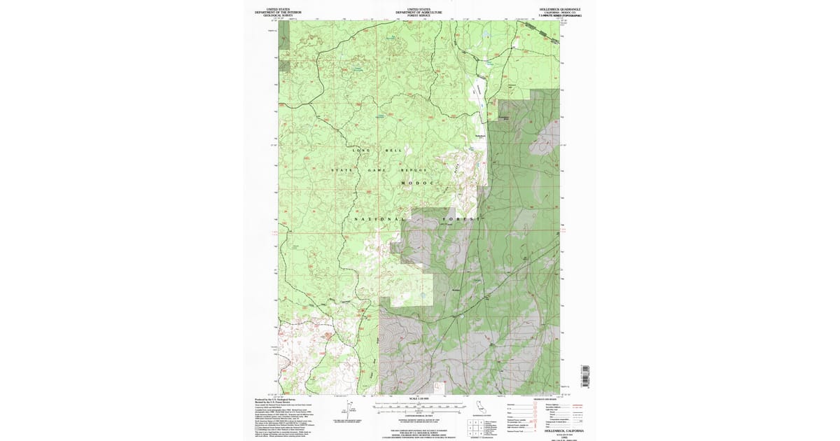 1993 Map of Hollenbeck, Modoc County, CA — High-Res | Pastmaps