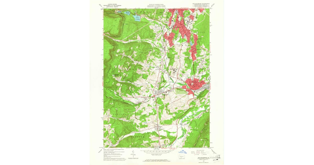 1963 Map of Hollidaysburg, PA — High-Res | Pastmaps