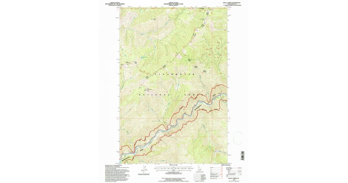 1994 Map of Holly Creek, Idaho County, ID — High-Res | Pastmaps