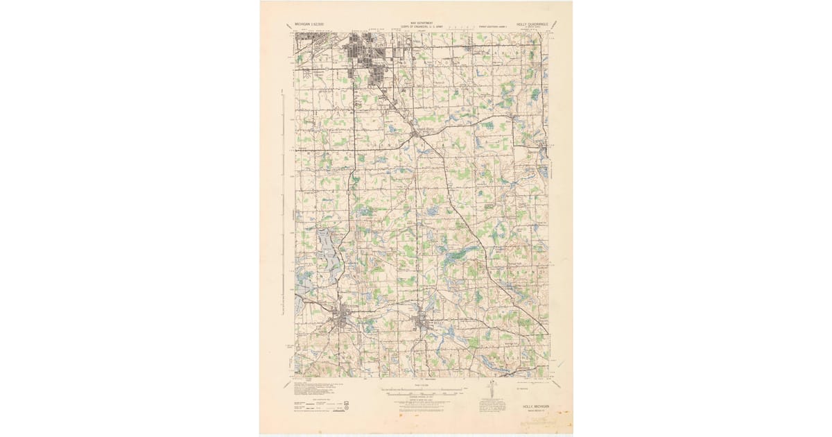 1943 Map of Holly, MI — High-Res | Pastmaps