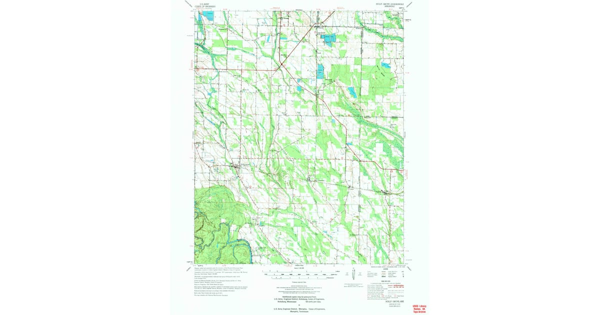1974 Map of Holly Grove, AR — High-Res | Pastmaps