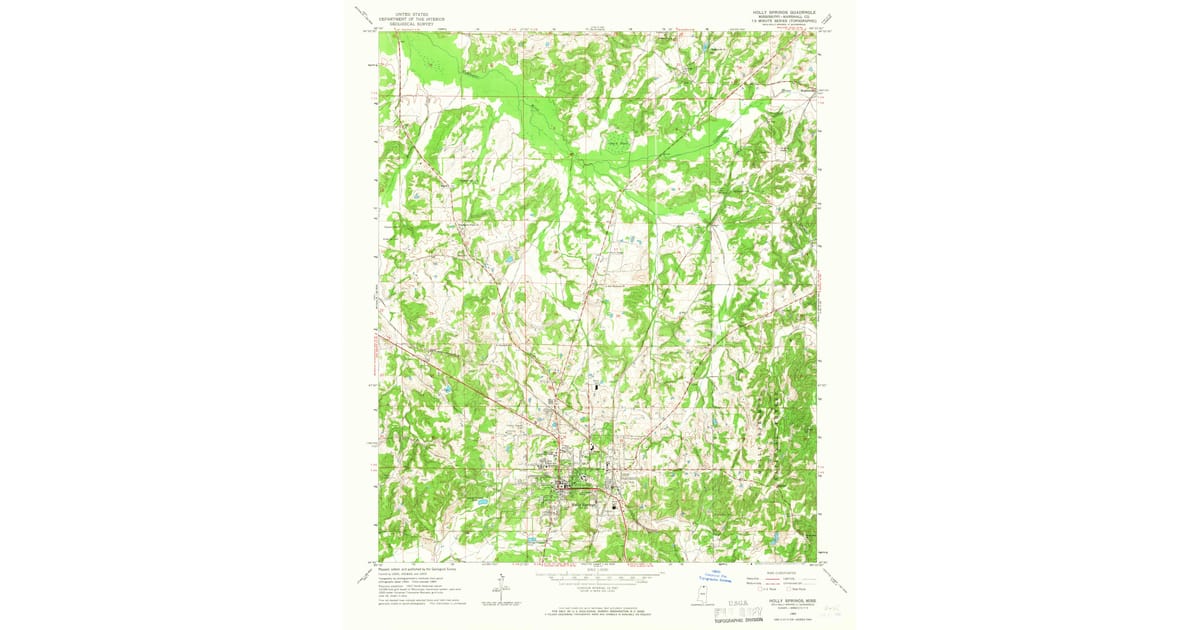 1965 Map of Holly Springs, MS — High-Res | Pastmaps