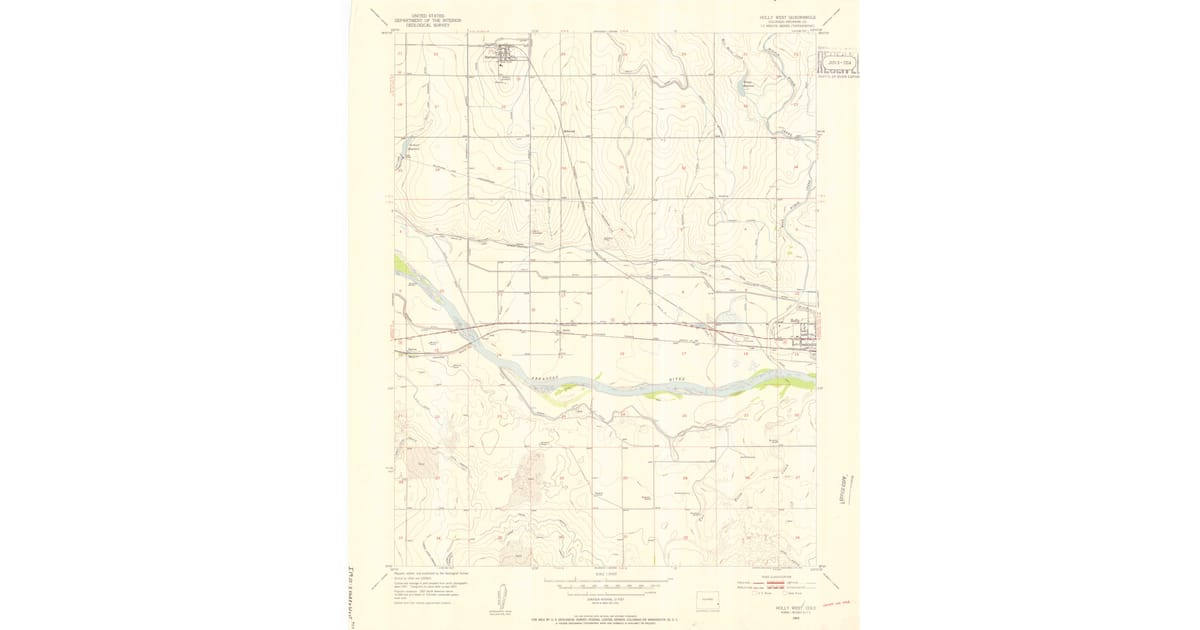 1953 Map of Holly West, Prowers County, CO — High-Res, 1954 Print #2 ...