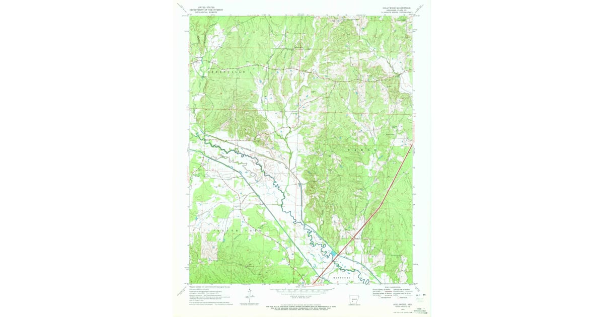 1970 Map of Hollywood, Clark County, AR — High-Res | Pastmaps