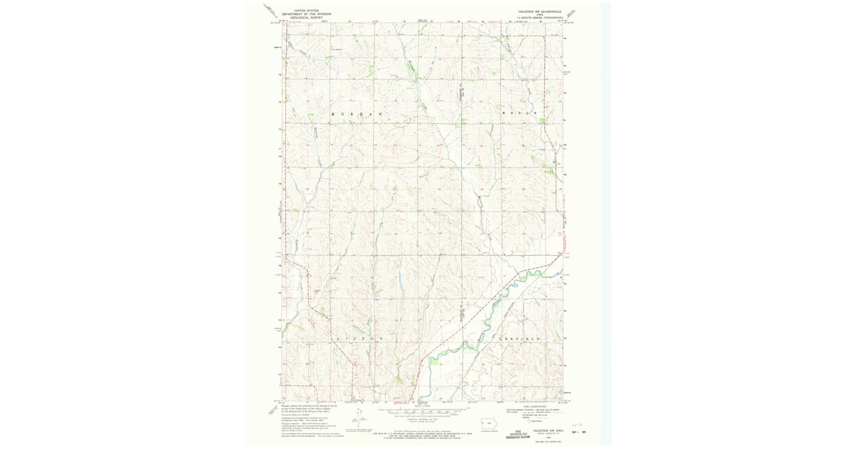 1969 Map of Holstein SW, Woodbury County, IA — High-Res | Pastmaps