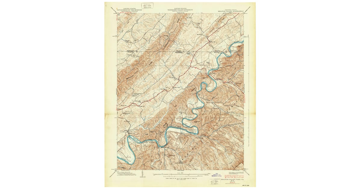 1938 Map of Holston Valley, Sullivan County, TN — High-Res | Pastmaps