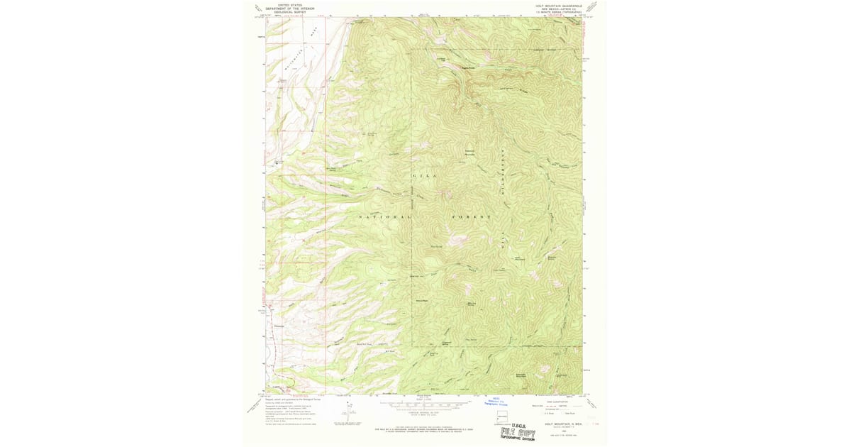 1965 Map of Holt Mountain, Catron County, NM — High-Res | Pastmaps