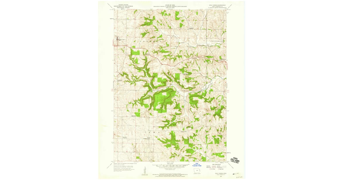 1950s Maps of Holy Cross, IA | Pastmaps