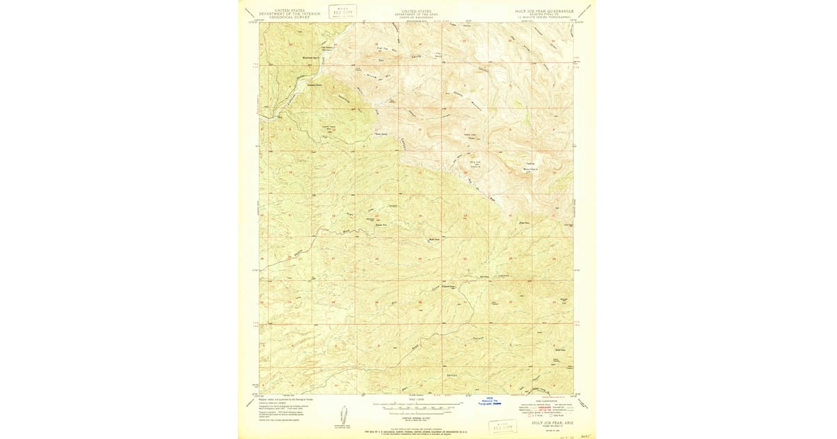 1950 Map of Holy Joe Peak, Pinal County, AZ — High-Res | Pastmaps