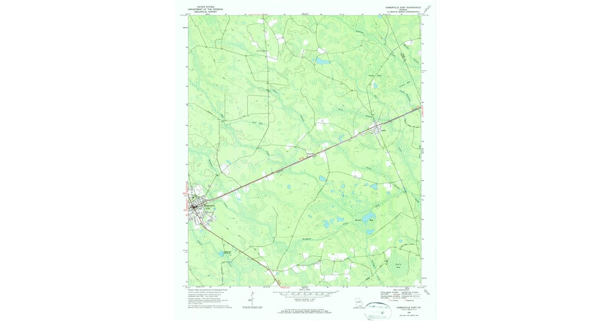 1968 Map of Homerville East, Clinch County, GA — High-Res | Pastmaps