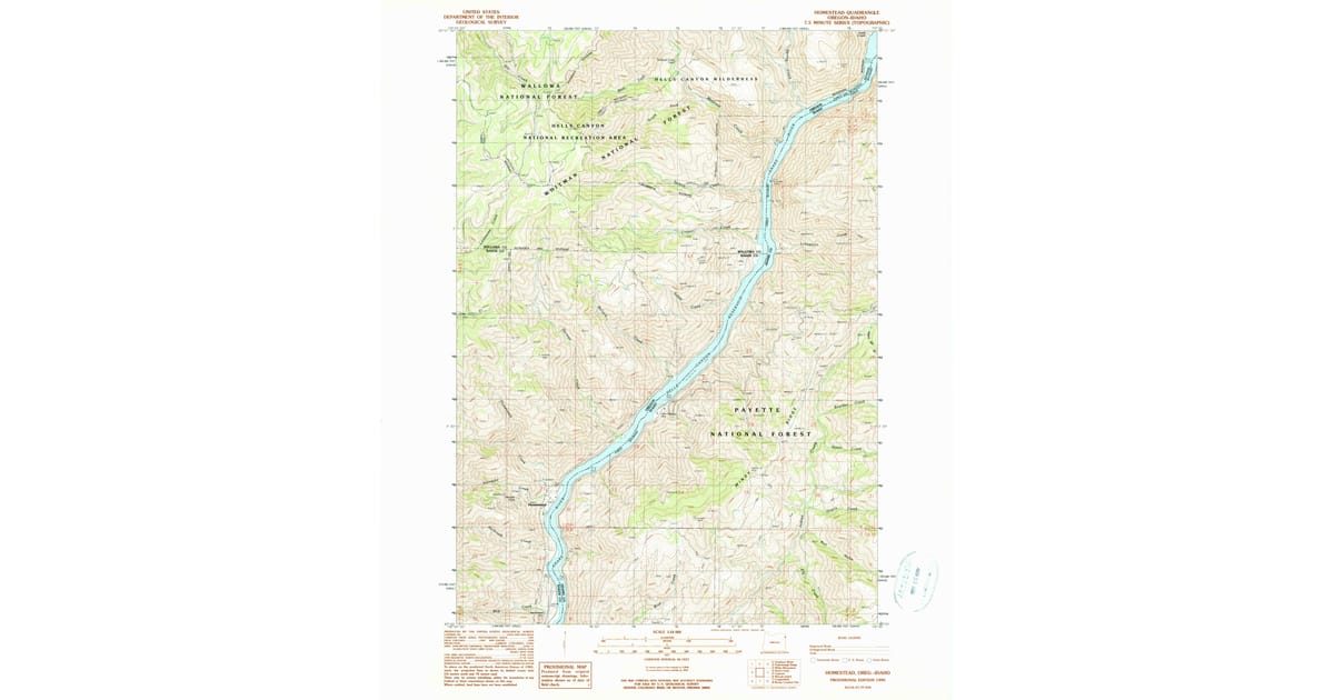 1990 Map of Homestead, Baker County, OR — High-Res | Pastmaps