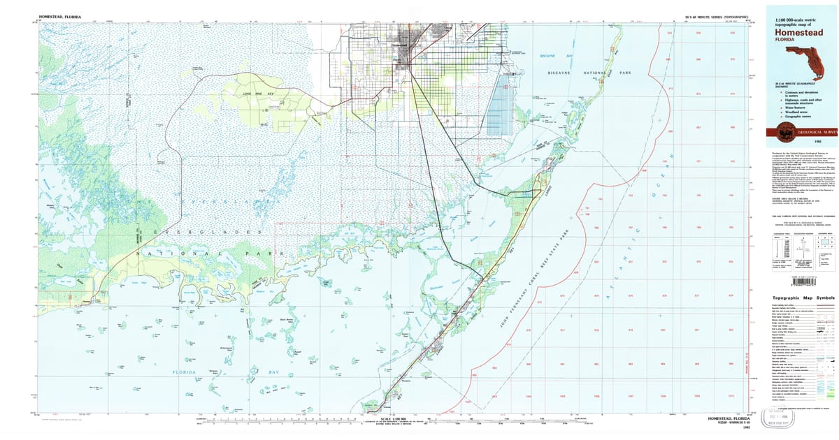 1982 Map of Homestead, FL — High-Res, 1983 Print #2 | Pastmaps