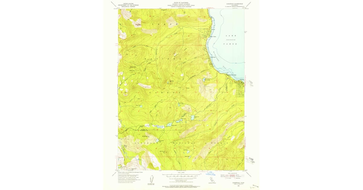 1955 Map of Homewood, Placer County, CA — High-Res | Pastmaps