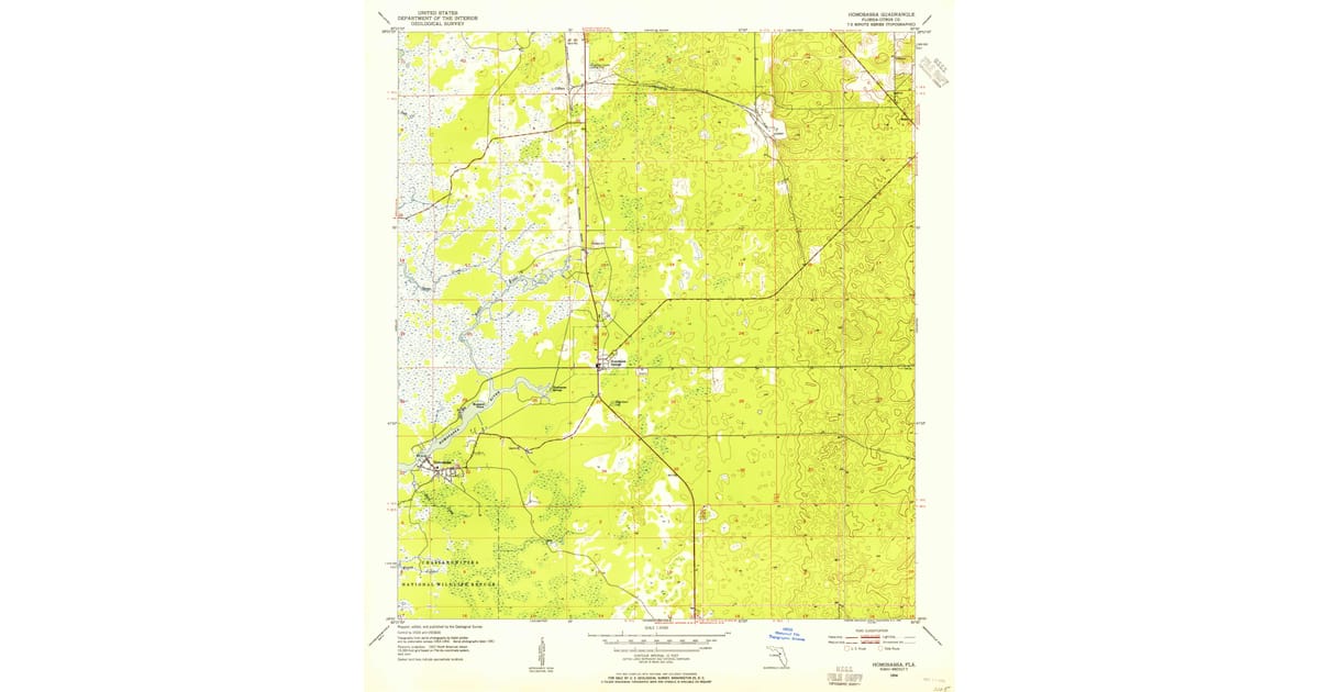 1954 Map of Homosassa, FL — High-Res | Pastmaps