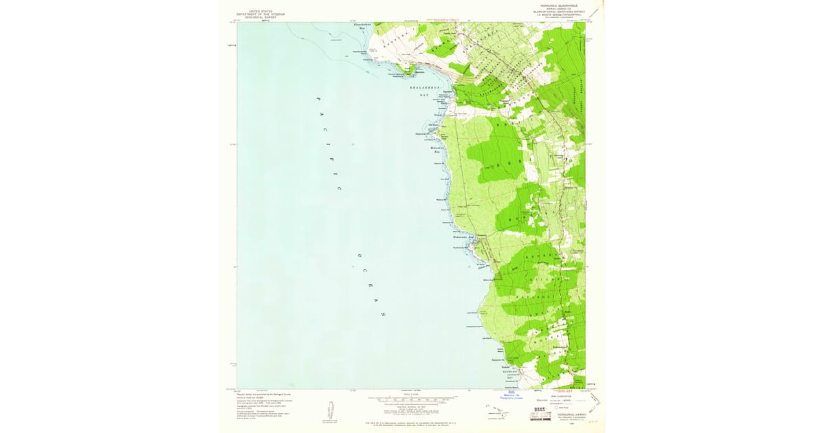 1959 Map of Honaunau, Hawaii County, HI — High-Res | Pastmaps
