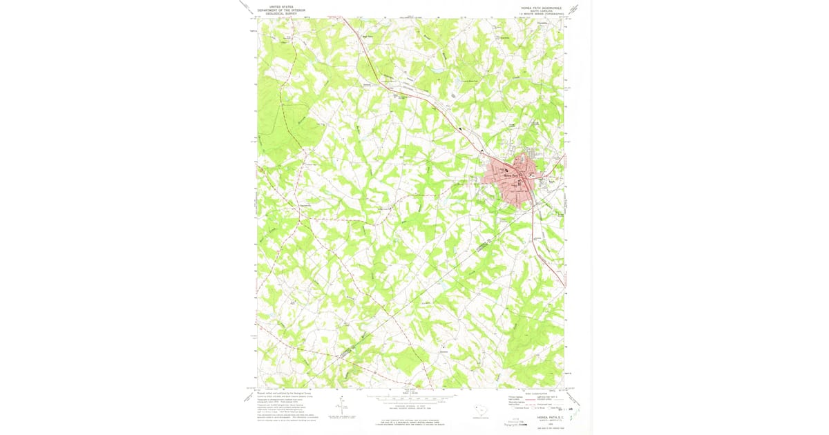 1970 Map of Honea Path, SC — High-Res | Pastmaps