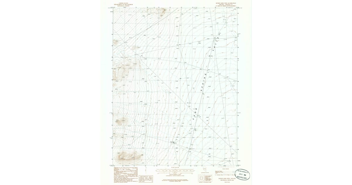 1986 Map of Honest John Well, Lincoln County, NV — High-Res | Pastmaps