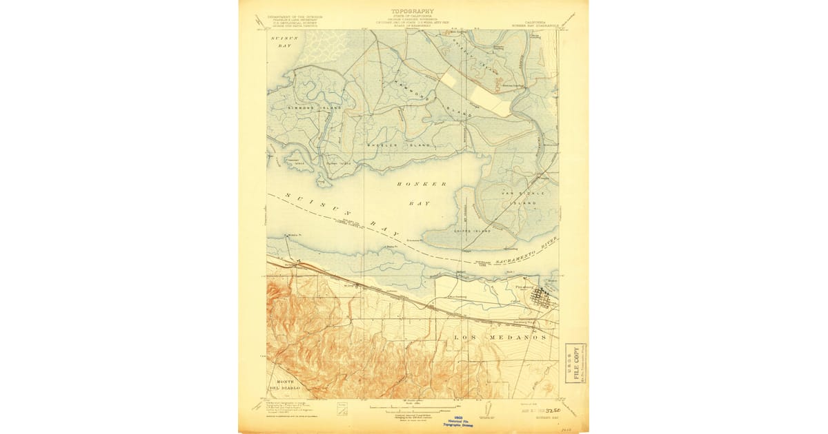 1918 Map of Honker Bay, Solano County, CA — High-Res | Pastmaps