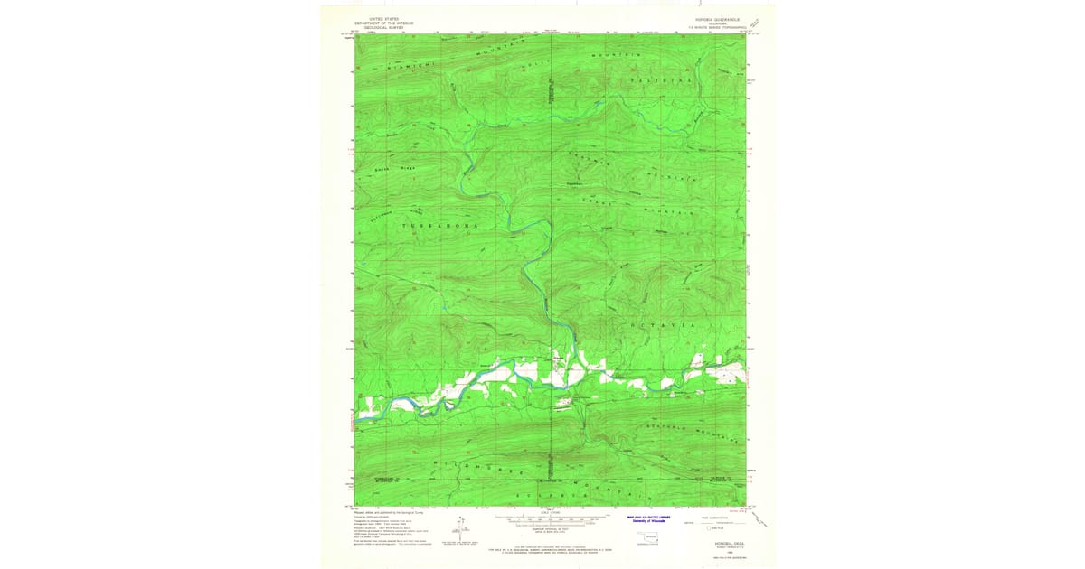 1966 Map of Honobia, Le Flore County, OK — High-Res | Pastmaps