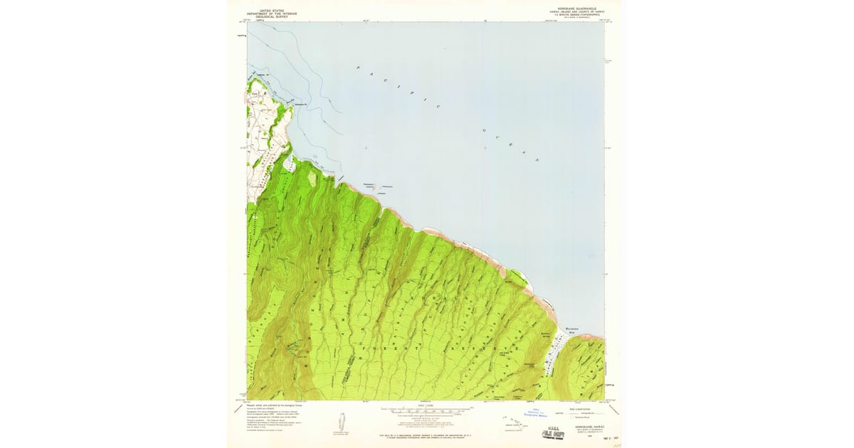 1957 Map of Honokane, Hawaii County, HI — High-Res | Pastmaps