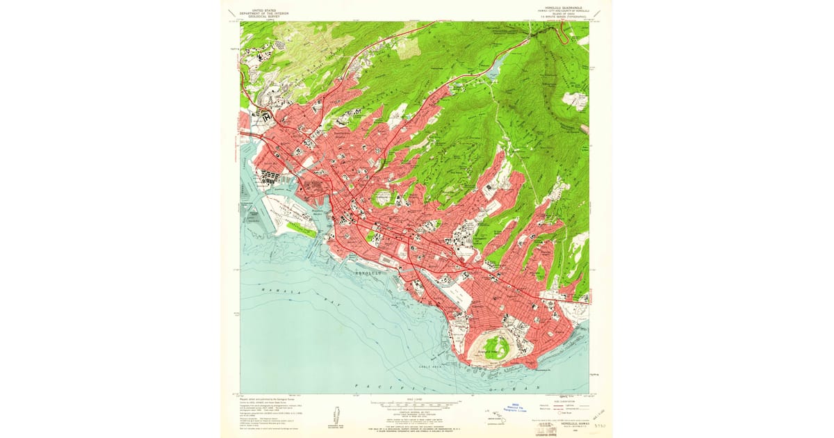 1959 Map of Honolulu, HI — High-Res | Pastmaps
