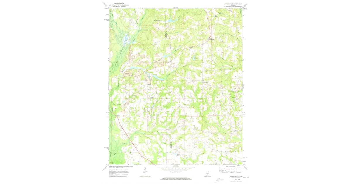 1971 Map of Honoraville, Crenshaw County, AL — High-Res | Pastmaps