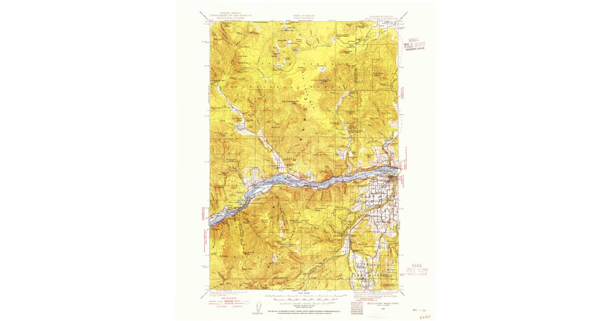 Old Maps of Stevenson, WA for Hiking & Exploration | Pastmaps