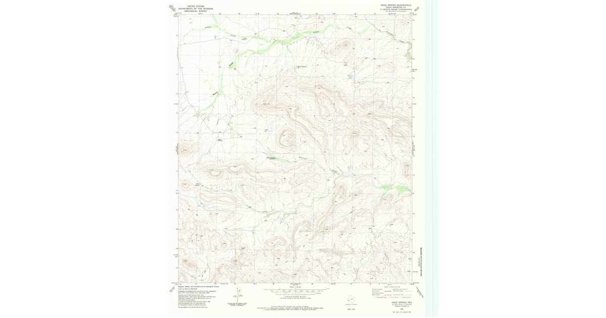 1983 Map of Hood Spring, Brewster County, TX — High-Res | Pastmaps