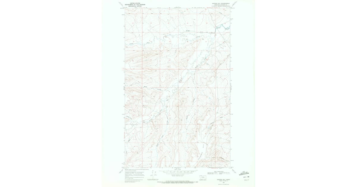 1968 Map of Hoodoo Hill, Glacier County, MT — High-Res | Pastmaps
