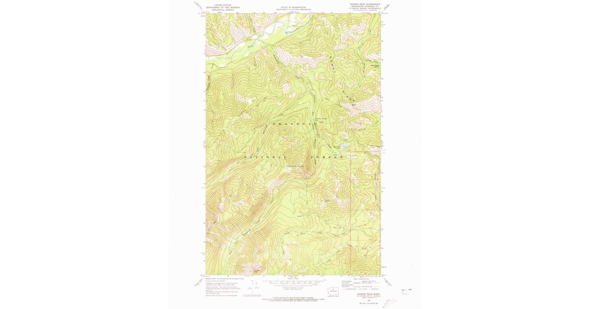 1969 Map of Hoodoo Peak, Okanogan County, WA — High-Res | Pastmaps