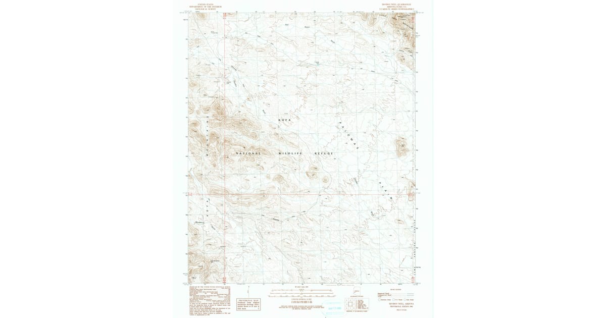 1990 Map of Hoodoo Well, Yuma County, AZ — High-Res | Pastmaps