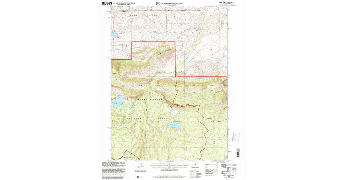 1996 Map of Hoop Lake, Summit County, UT — High-Res | Pastmaps