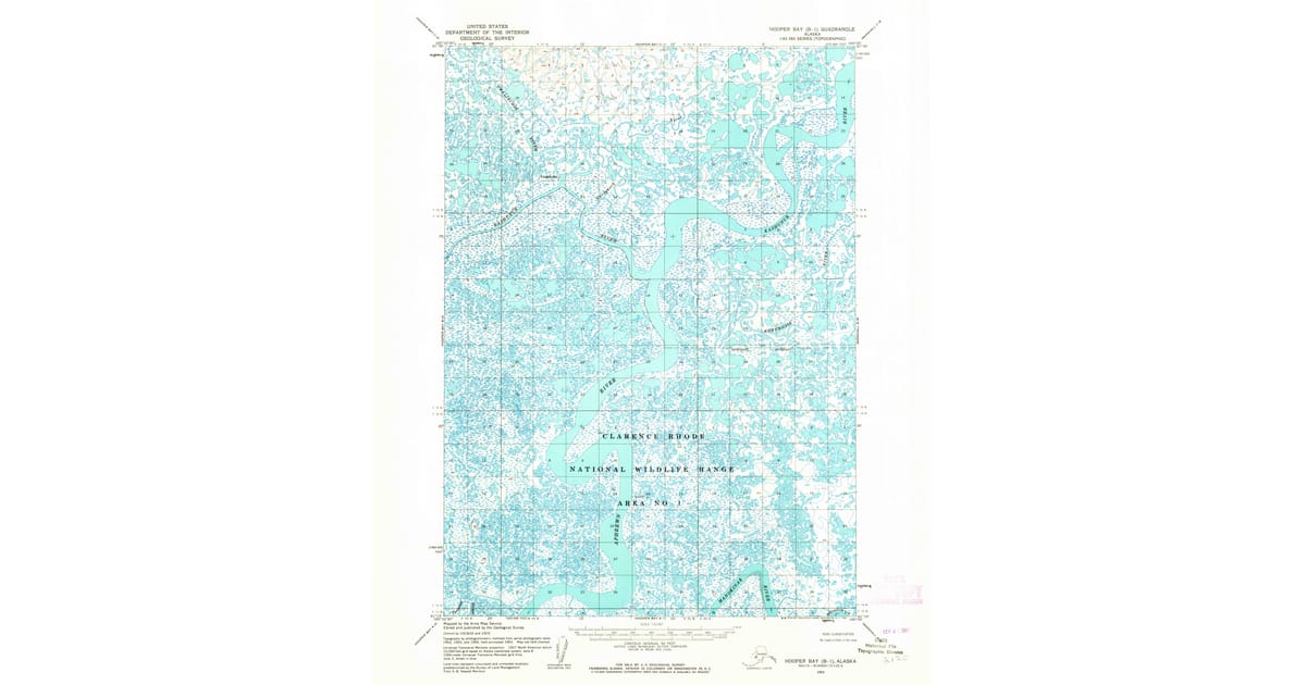 1953 Map of Hooper Bay B-1, Kusilvak Borough, AK — High-Res | Pastmaps