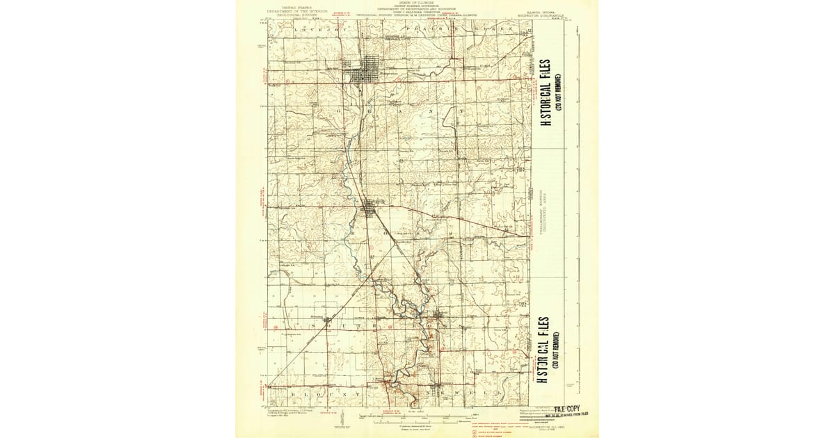 1938 Map of Hoopeston, IL — High-Res, 1938 Print #3 | Pastmaps