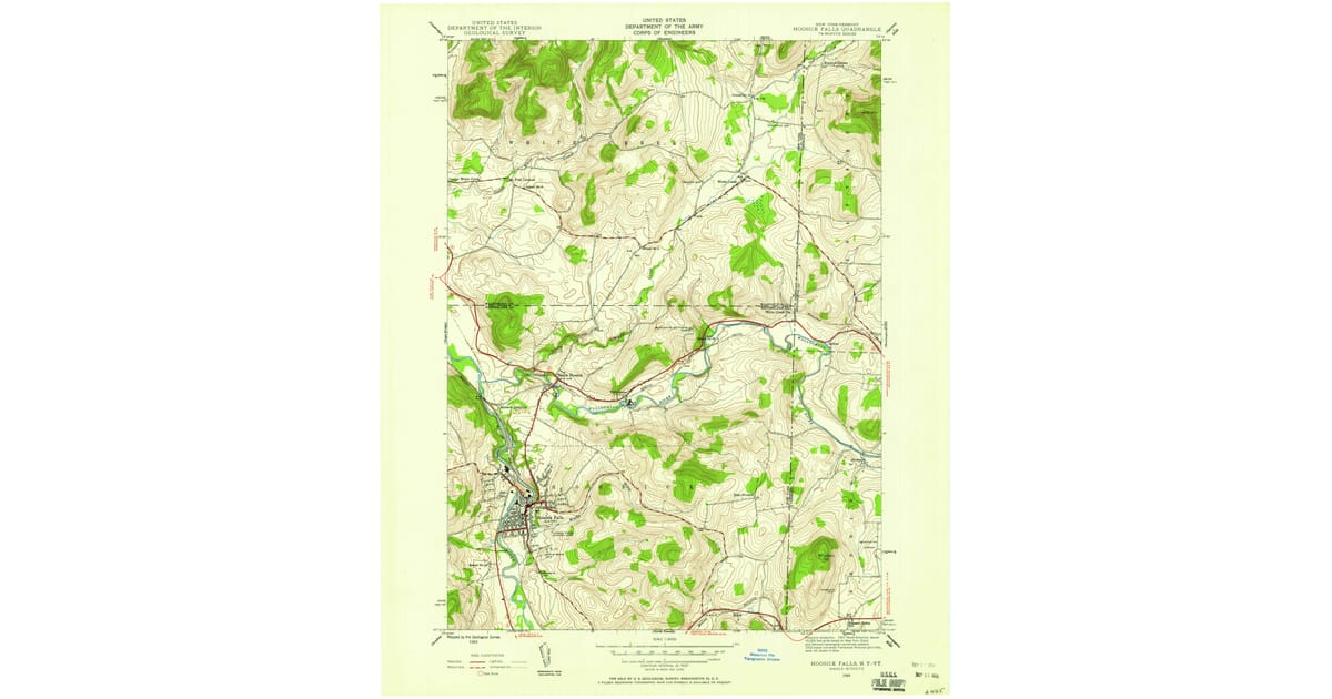 1943 Map of Hoosick Falls, NY — High-Res | Pastmaps