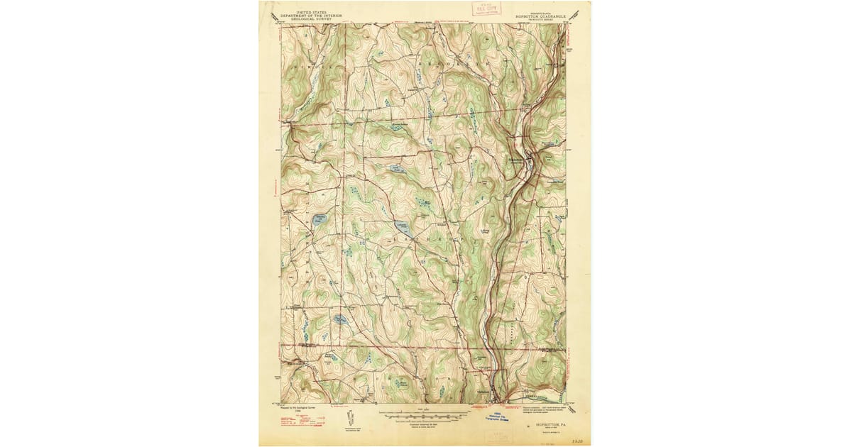 1947 Map of Hopbottom, Susquehanna County, PA — High-Res | Pastmaps