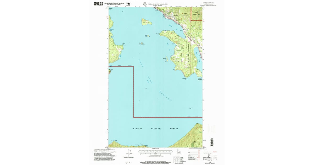 1996 Map of Hope, ID — High-Res | Pastmaps