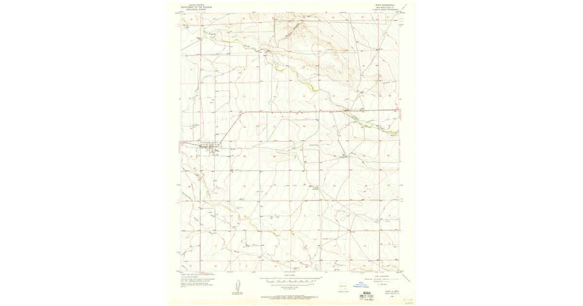 1956 Map of Hope, NM — High-Res | Pastmaps