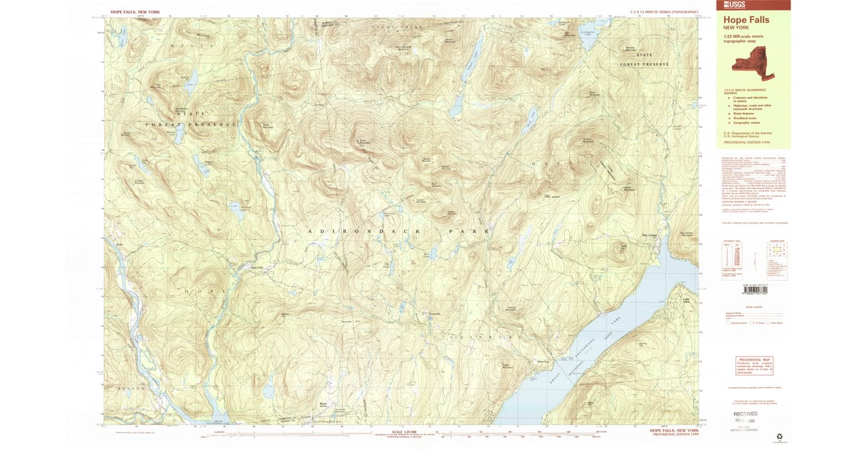 1999 Map of Hope Falls, Saratoga County, NY — High-Res | Pastmaps