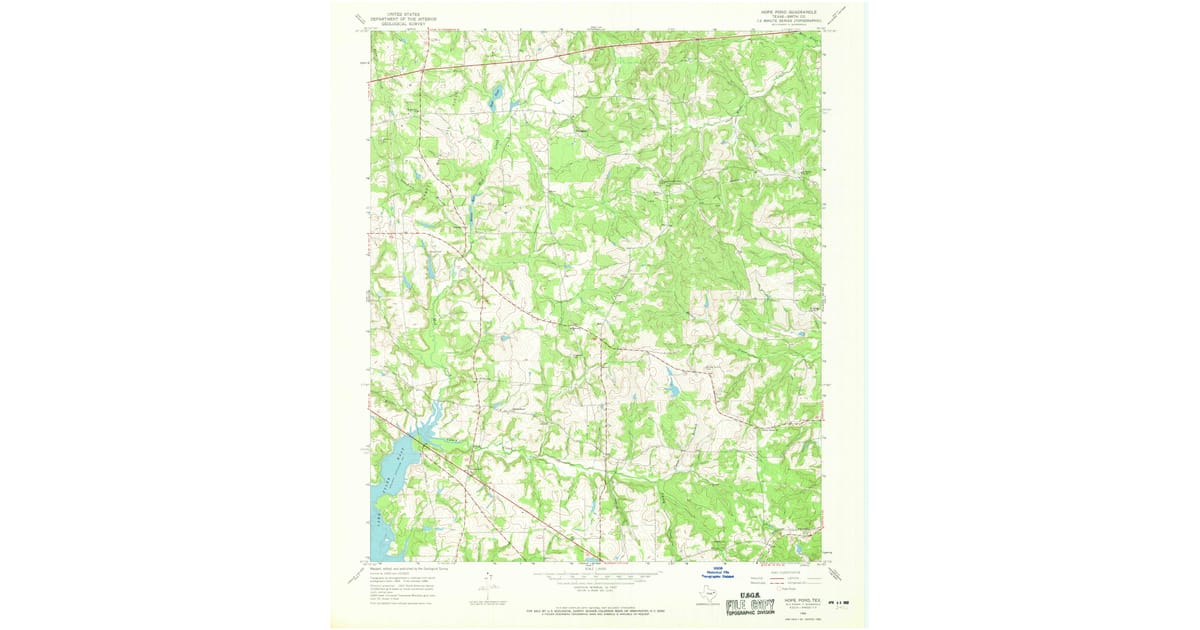 1966 Map of Hope Pond, Smith County, TX — High-Res | Pastmaps