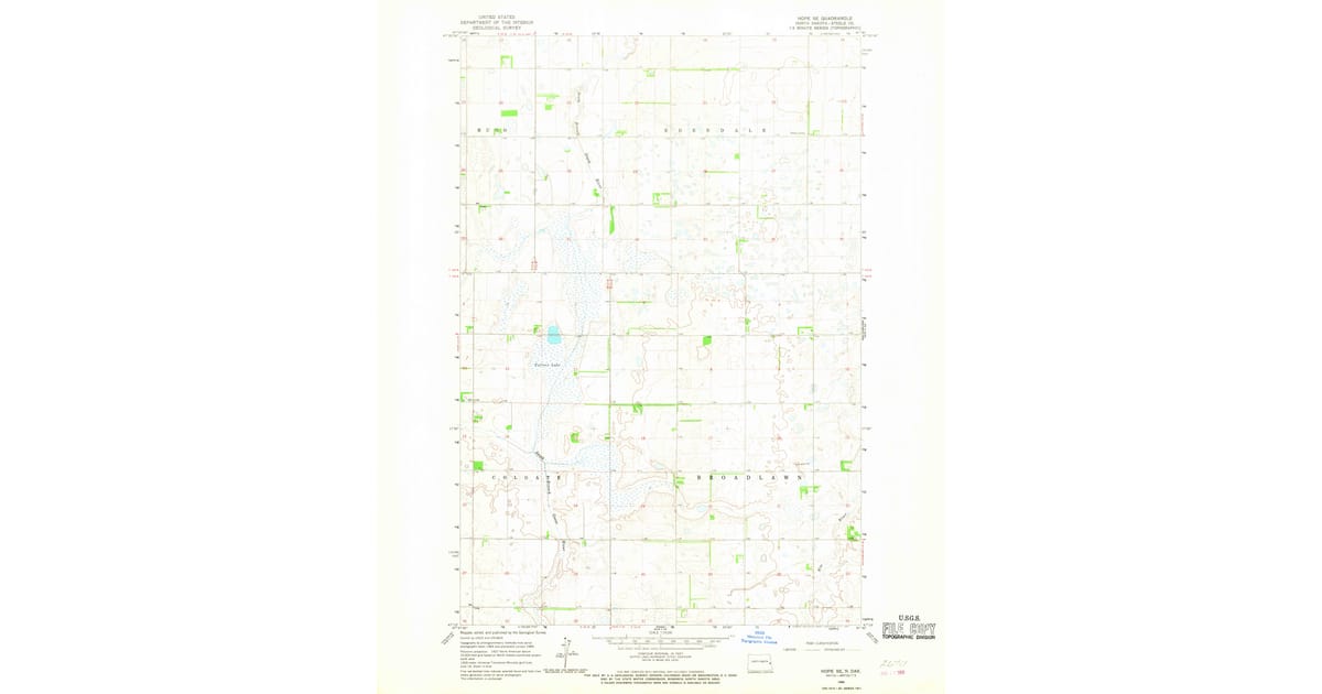 1966 Map of Hope SE, Steele County, ND — High-Res | Pastmaps