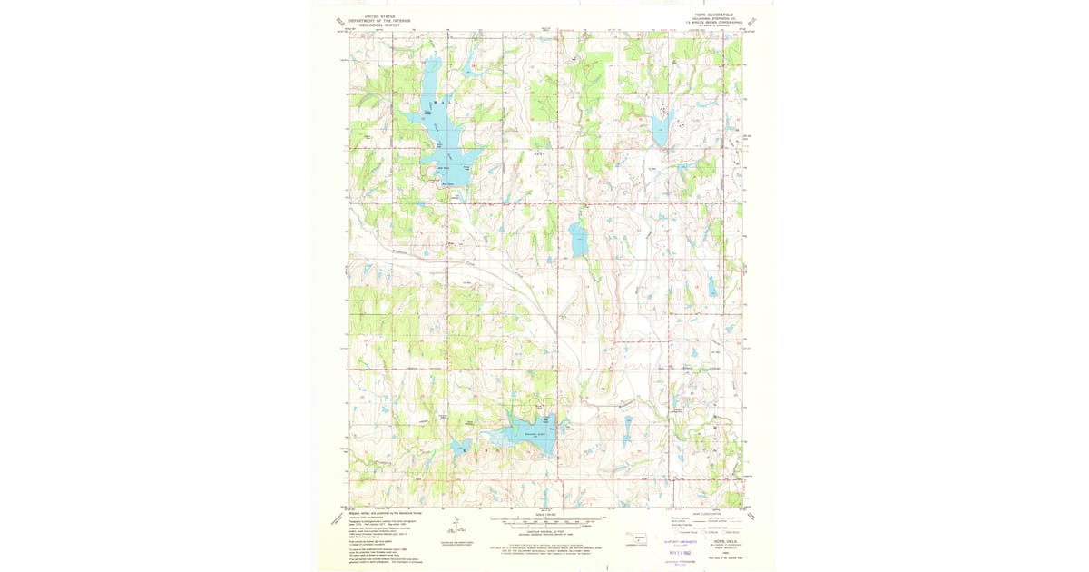 1982 Map of Hope, Stephens County, OK — High-Res | Pastmaps