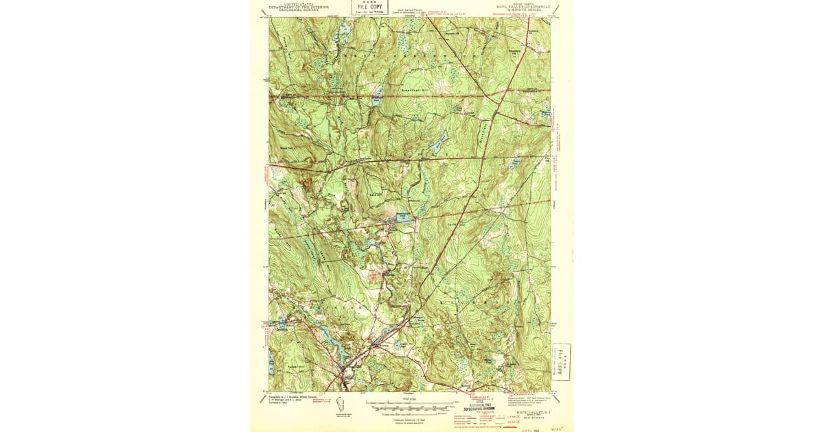 1943 Map of Hope Valley, RI — High-Res | Pastmaps