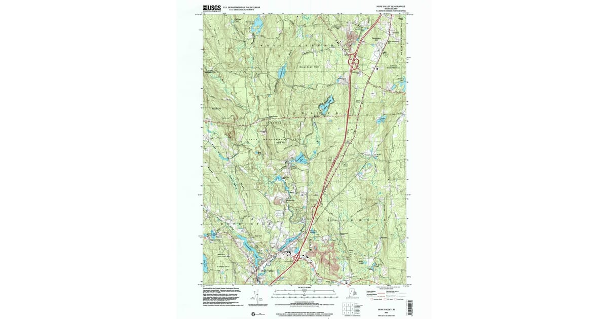 2001 Map of Hope Valley, RI — High-Res | Pastmaps