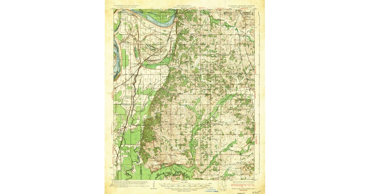1935 Map of Horn Lake, MS — High-Res | Pastmaps