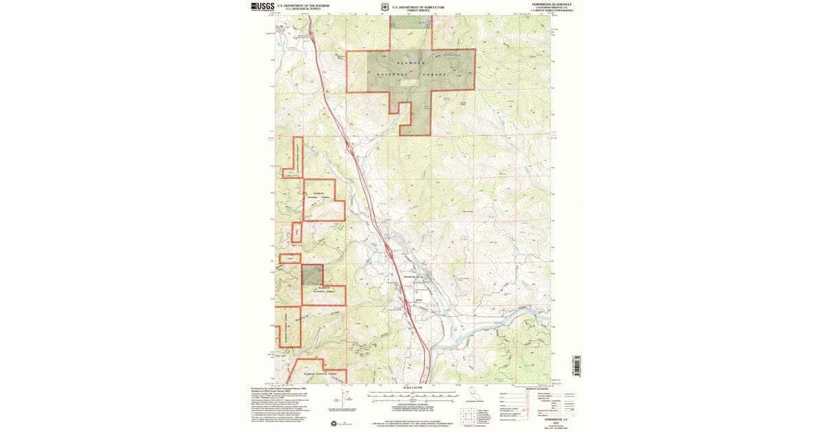 2001 Map of Hornbrook, CA — High-Res | Pastmaps