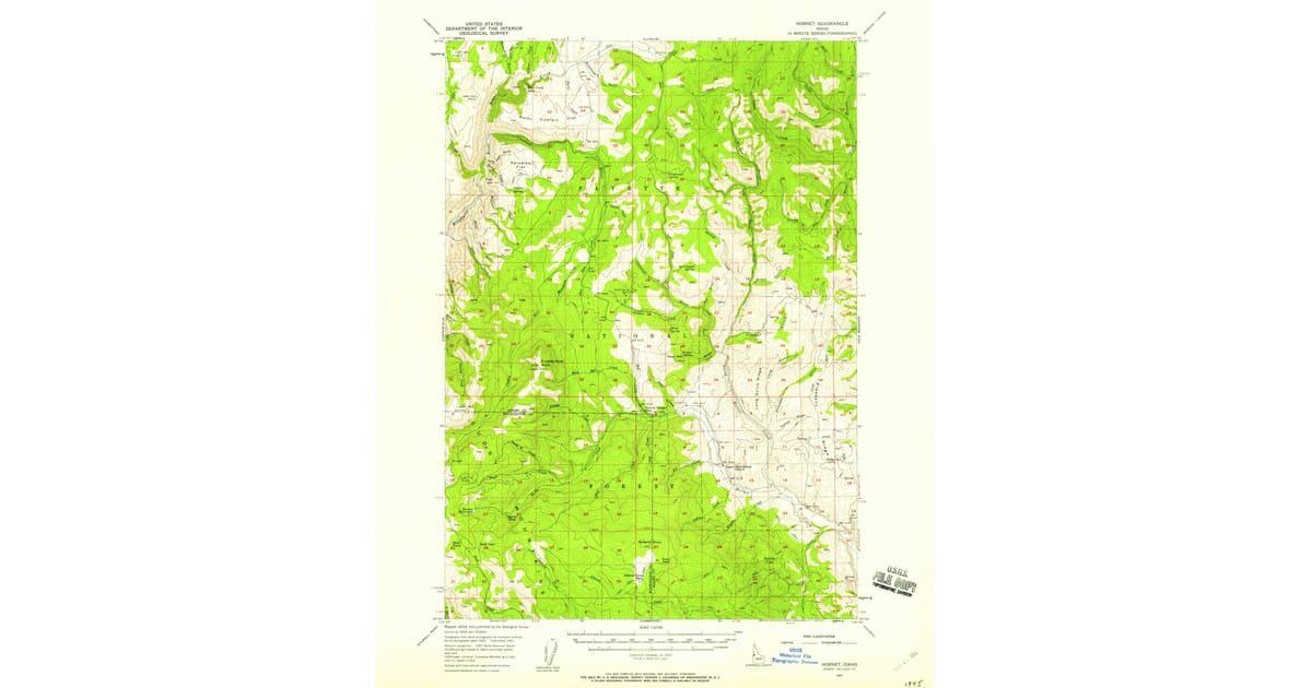 1957 Map of Hornet, Adams County, ID — High-Res | Pastmaps