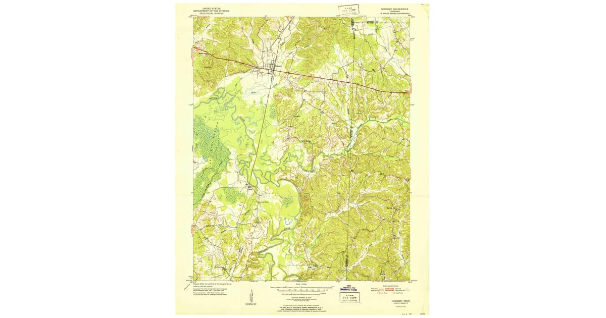 1951 Map of Hornsby, TN — High-Res | Pastmaps