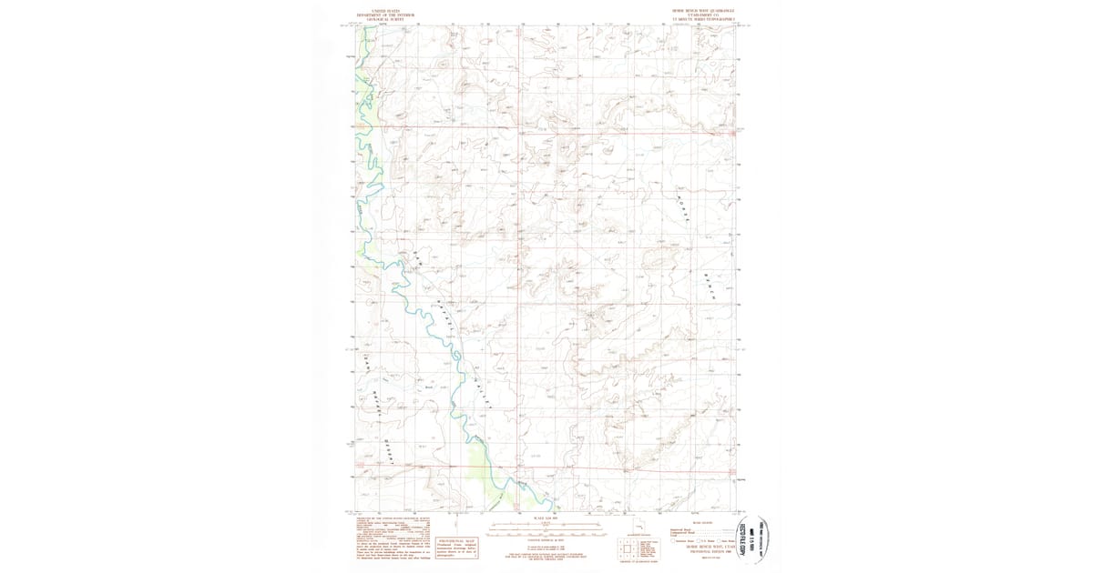 1988 Map of Horse Bench West, Emery County, UT — High-Res | Pastmaps