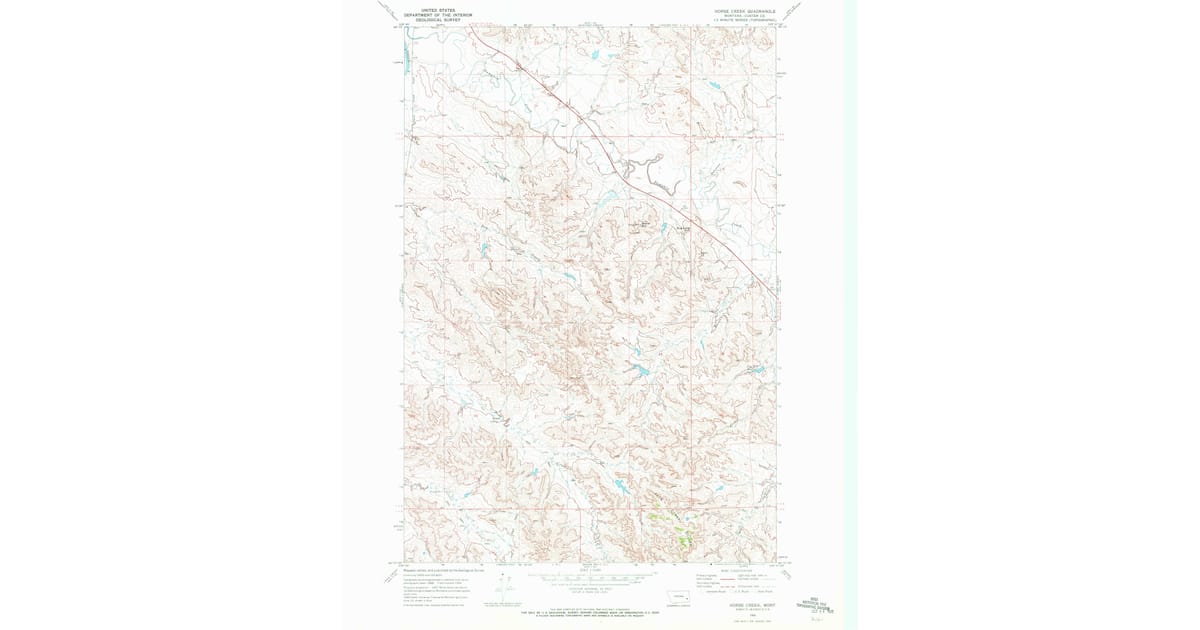 1969 Map of Horse Creek, Custer County, MT — High-Res | Pastmaps